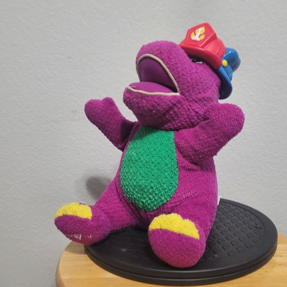 Fisher-Price | Toys | Silly Hats Barney Plush Hard Stand Sitting ...